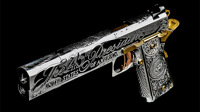 Custom 1911 Style Pistol From JJFU Made For Donald Trump
